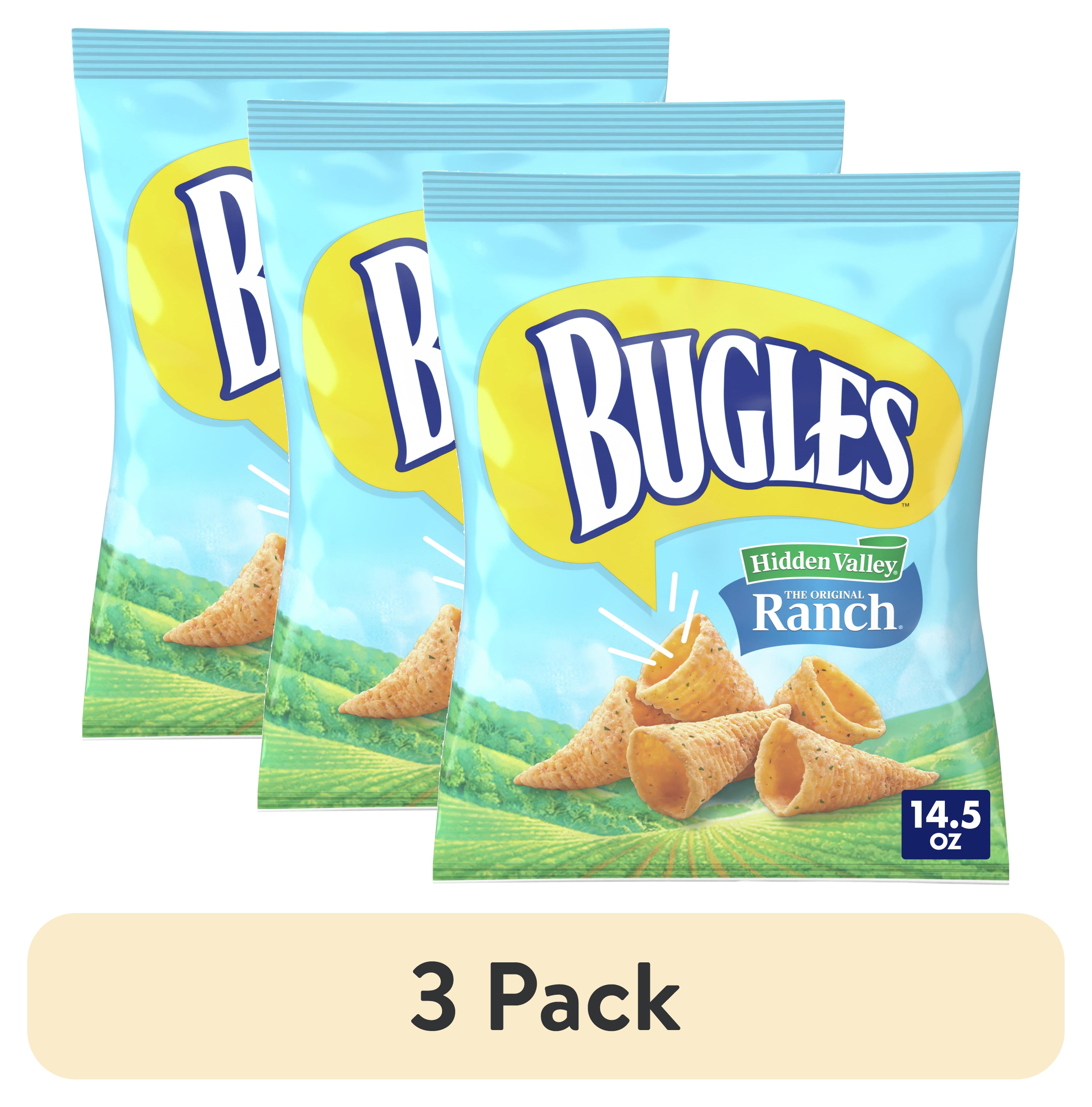 (3 pack) Bugles Crispy Corn Snacks, Hidden Valley Ranch Flavor, Snack ...