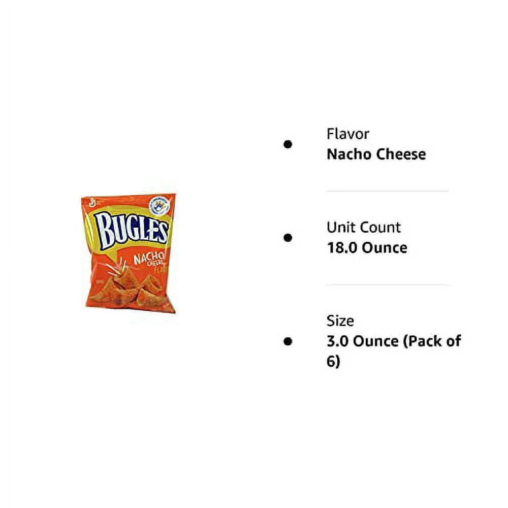 Bugles Nacho Flavored Corn Snack, 3 oz, 6 Count - Walmart.com