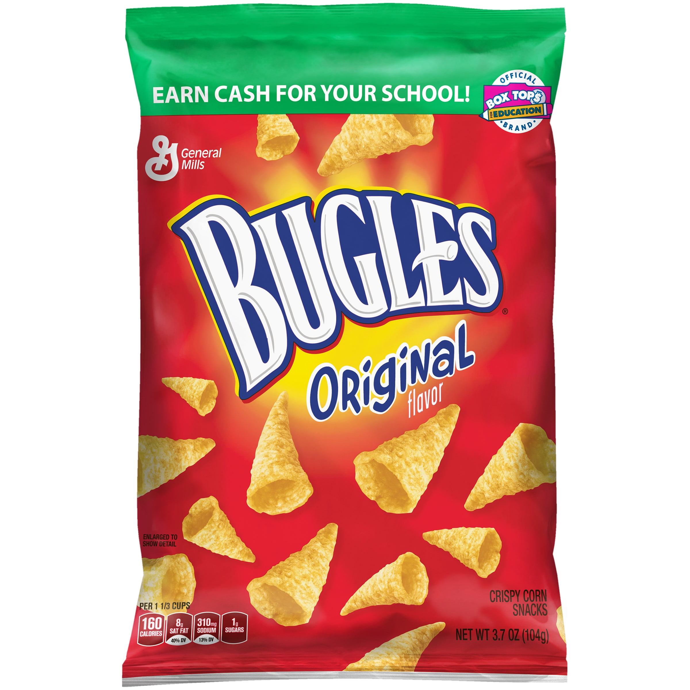Bugles Original Flavor Crispy Corn Food Chips, 3.7 oz Bag - Walmart.com