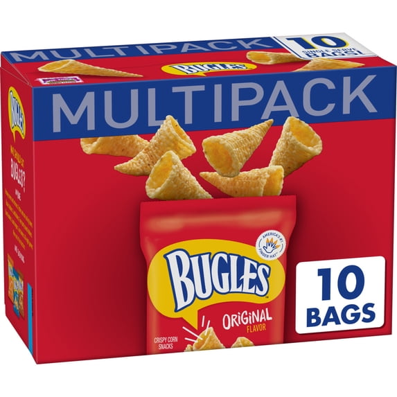 Bugles Original Crispy Corn Chips, 10-Bag Multipack, Perfect for ...