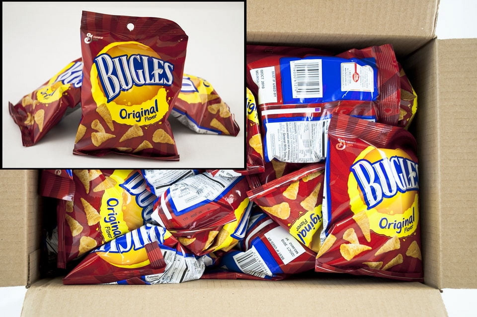 Bugles Original Snack - 0.875 oz. bag, 60 per case - Walmart.com