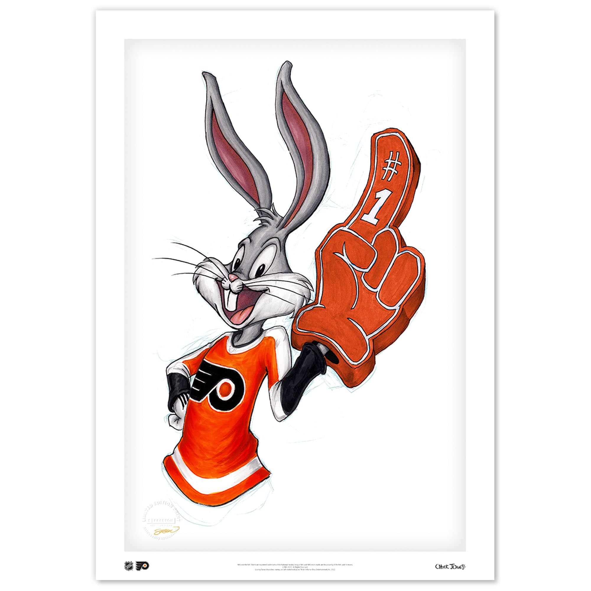 Bugs Bunny Philadelphia Flyers 14" x 20" Looney Tunes Limited Edition ...