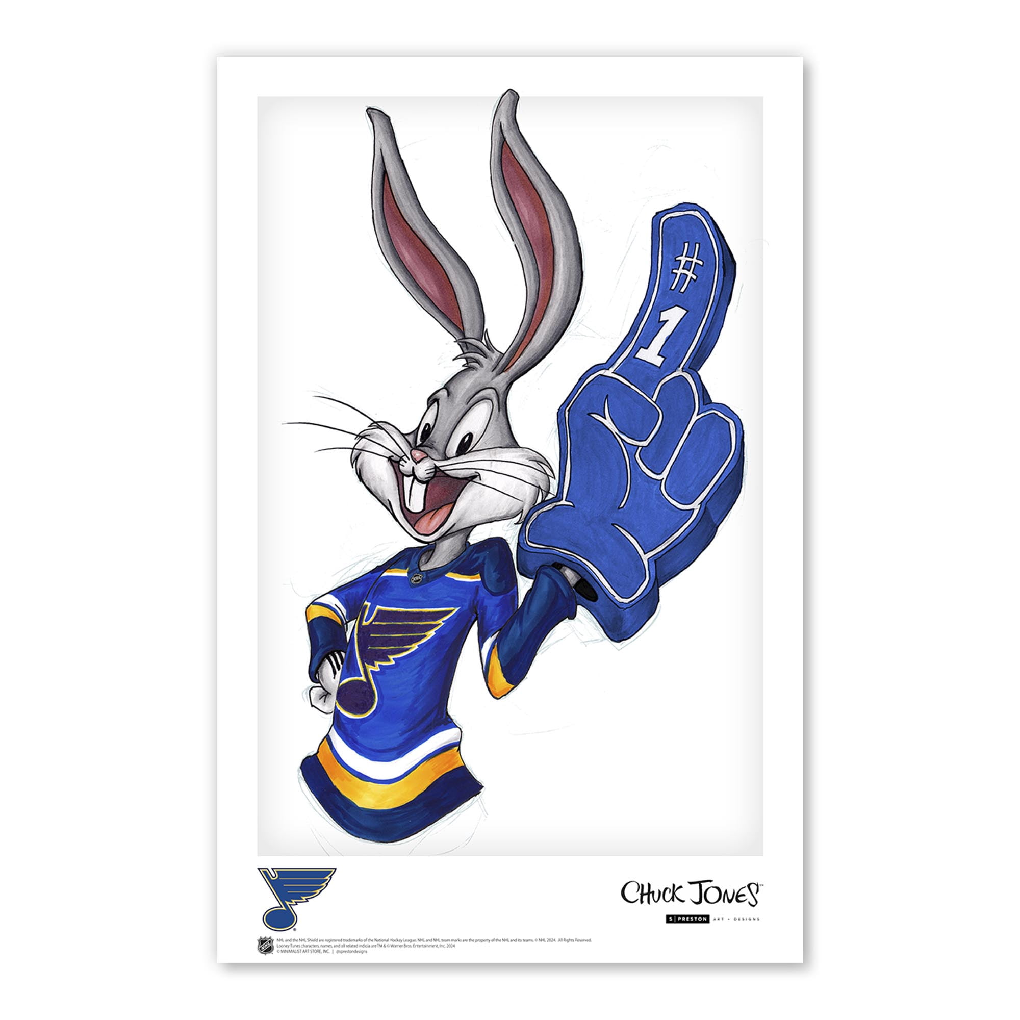 Bugs Bunny St. Louis Blues 11" x 17" Looney Tunes Poster Print ...