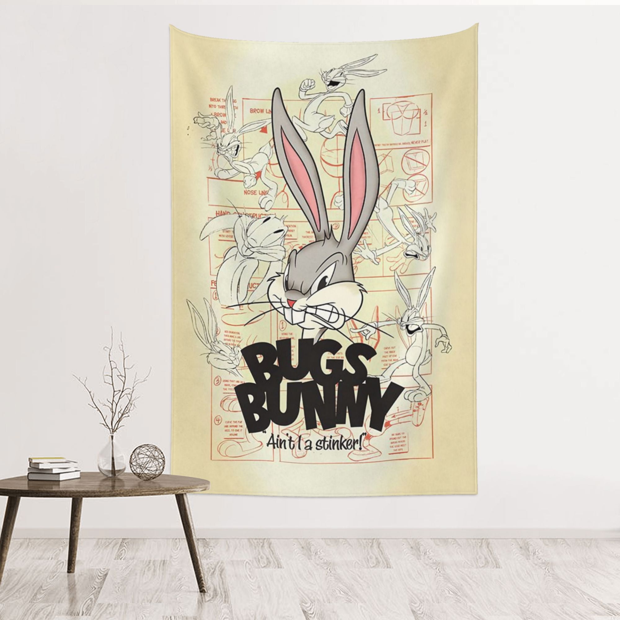 Bugs Bunny Tapestry for Men, Boys Bedroom Living Room Dorm Wall Decor ...