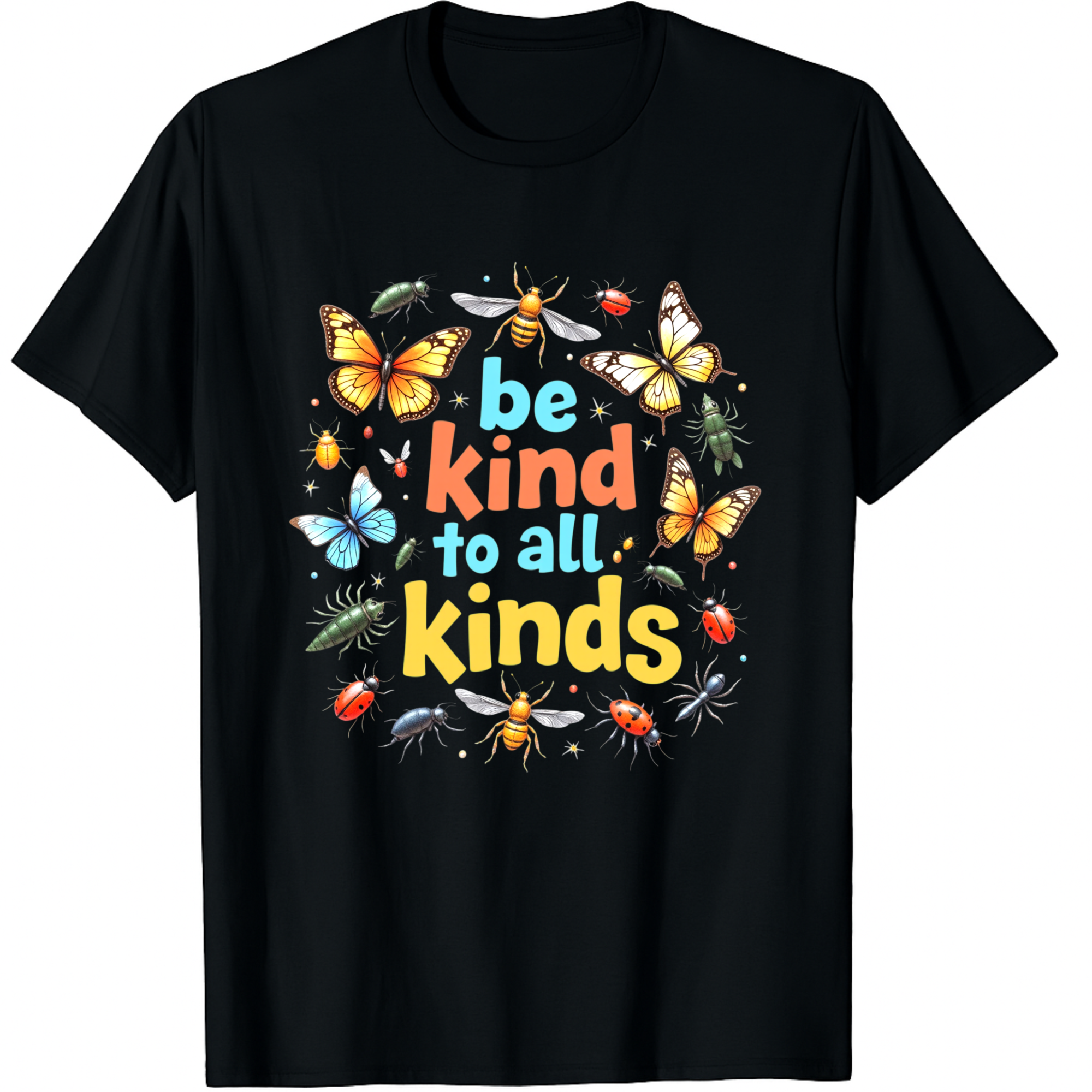 Bugs Entomology Vintage Be Kind to All Kinds Entomologist Graphic Black ...