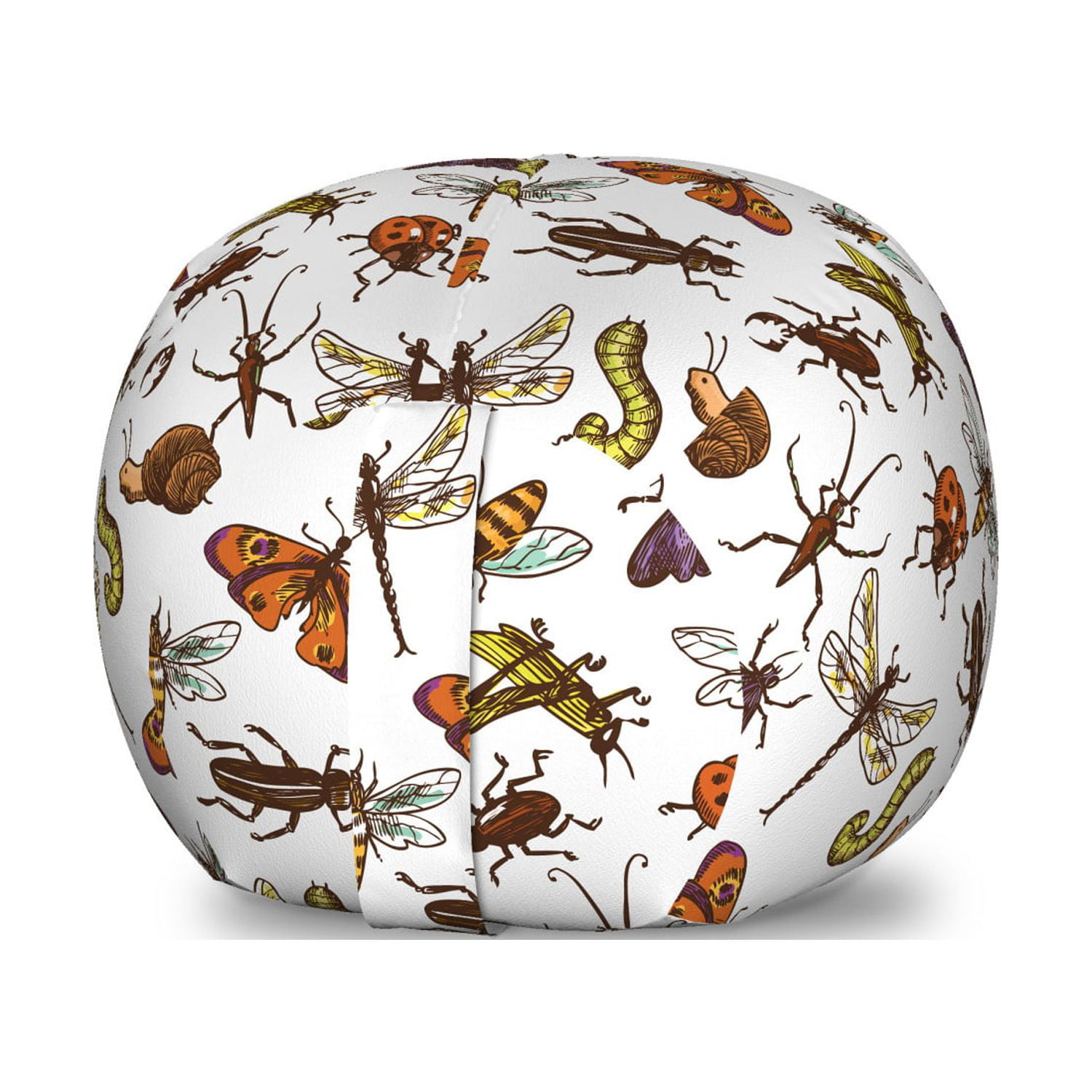 Bugs Storage Toy Bag Chair, Sketch Style Arrangement of Insects ...