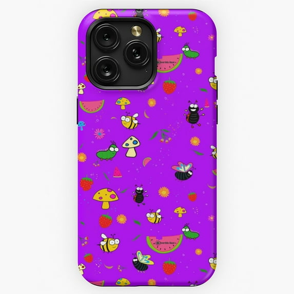 Bugs and Bits Whimsical Grape Purple Pattern iPhone Case 17 through 11 ...