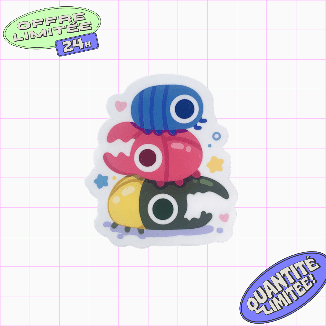 Bugstack Isopod Beetles Sticker | Cute Nature Insects Design | Sticker for Laptop, Water Bottle ...