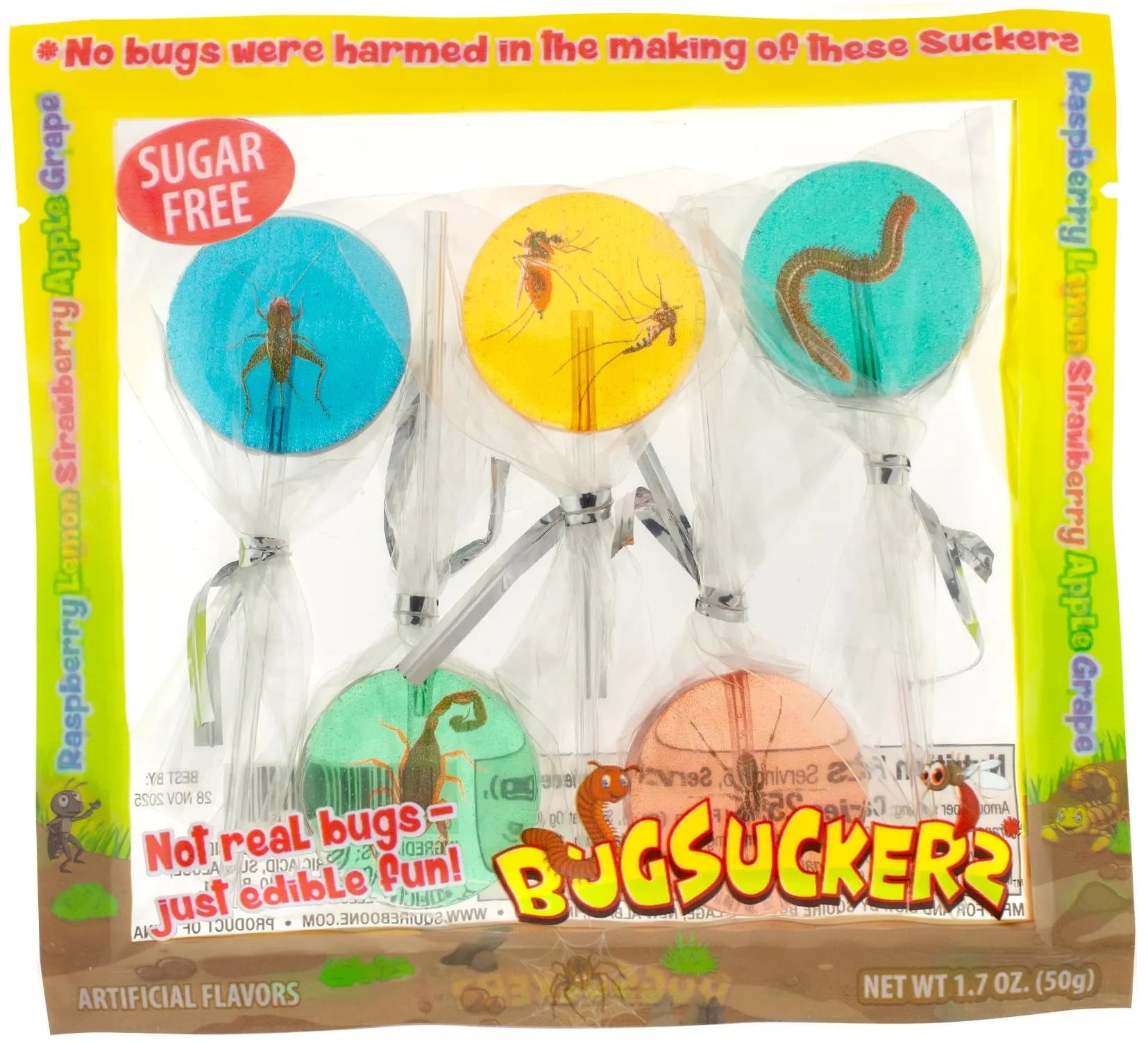 Bugsuckers, Sugar-free Sucker with Edible Image of Real Bugs Inside ...