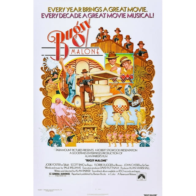 Bugsy Malone Jodie Foster Scott Baio On Poster Art 1976 Movie Poster ...