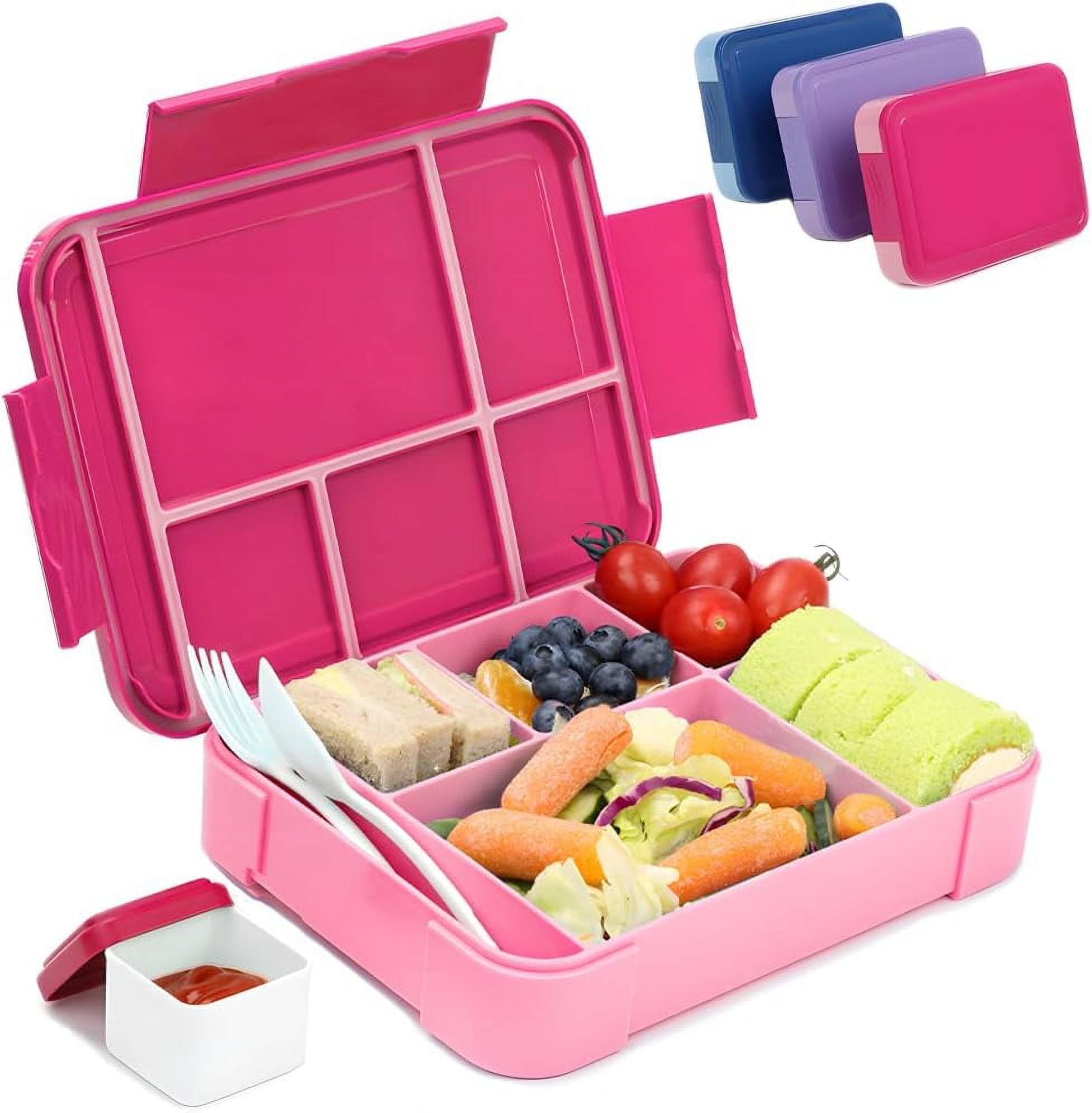 Bugucat Bento Box 45OZ, Leak-Proof Lunch Box with 6 Compartments ...