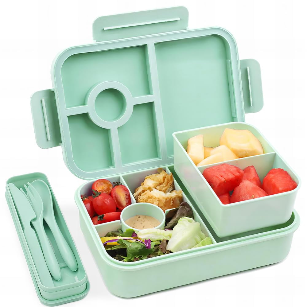 Bugucat Bento Box Adult, Bento Box, 1300ml Bento Lunch Box with 4 ...