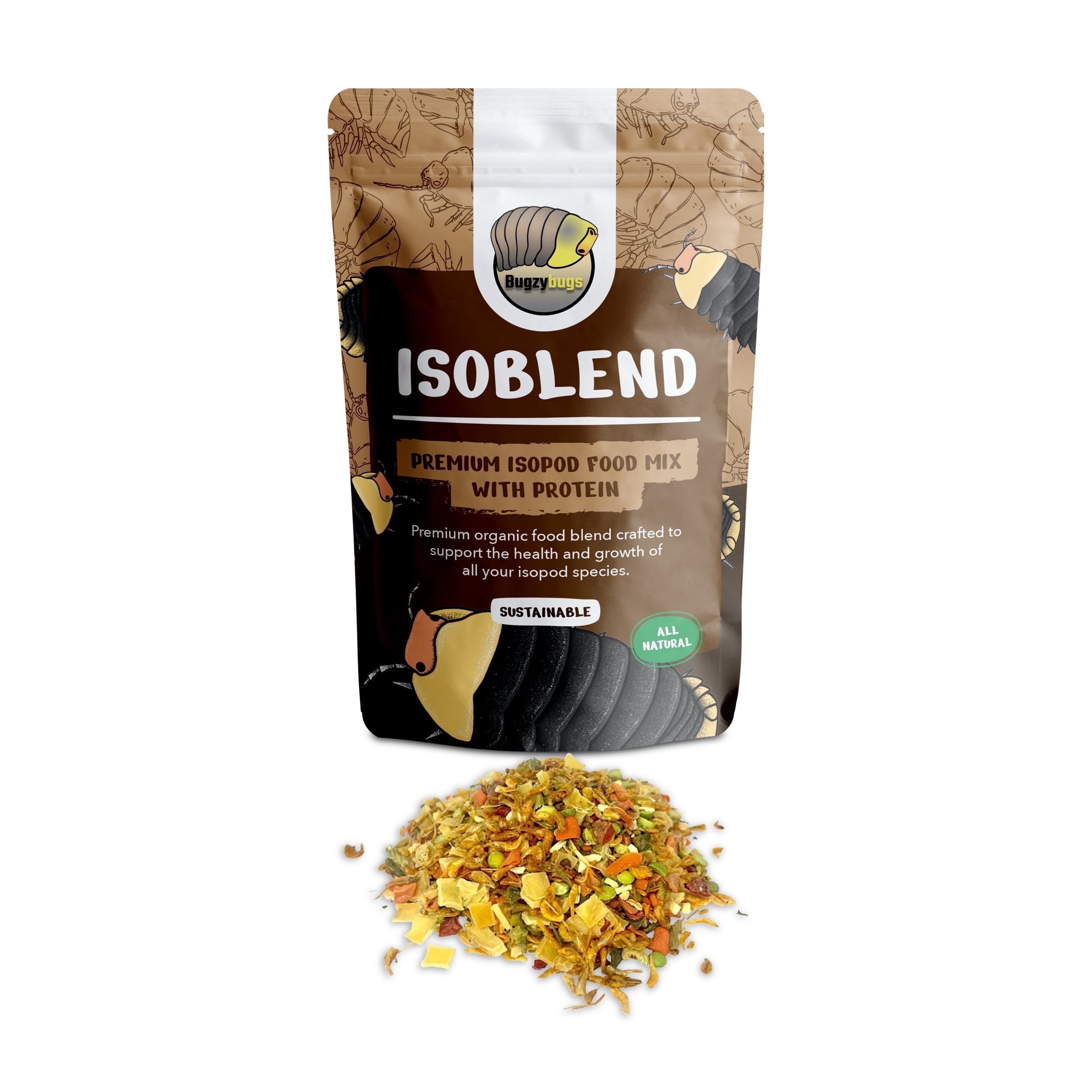 Bugzy Bugs Isoblend Premium Isopod Reptile Dry Food Vegetable & Protein ...