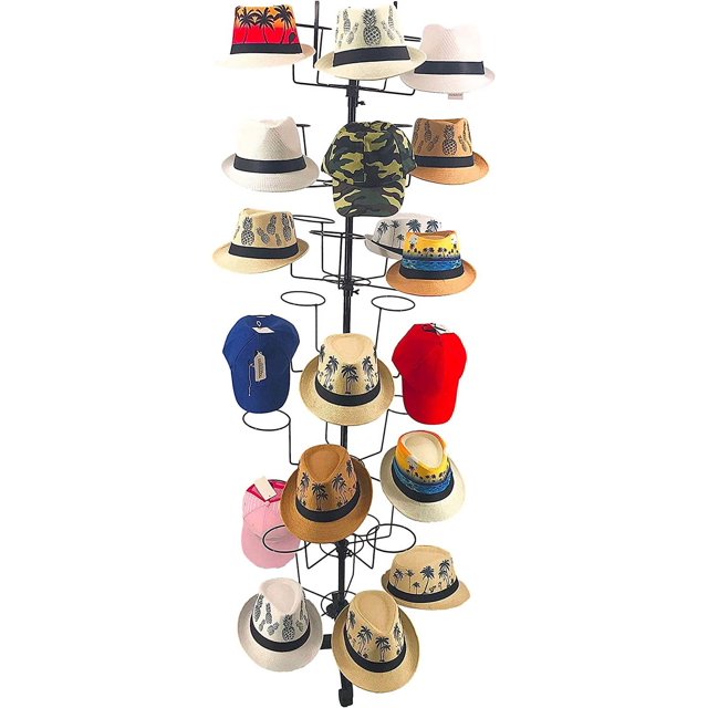 Buha Hat Racks, Rotating Metal Hat Display Stand, 7 Tier Cap Displayer ...
