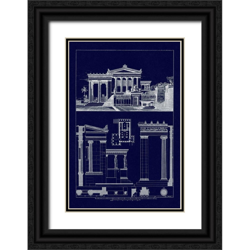 Buhlmann, J. 17x24 Black Ornate Wood Framed with Double Matting Museum ...