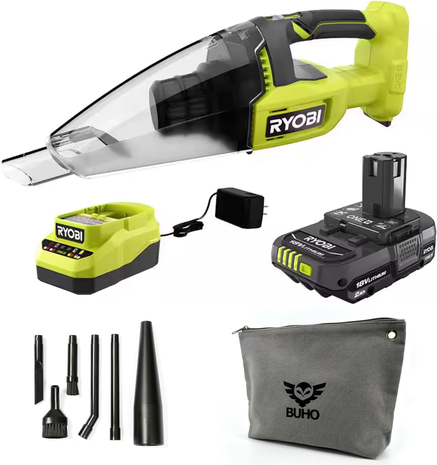 Buho Cordless Handheld Vacuum Accessory Bundle - Ryobi 18 Volt Multi ...