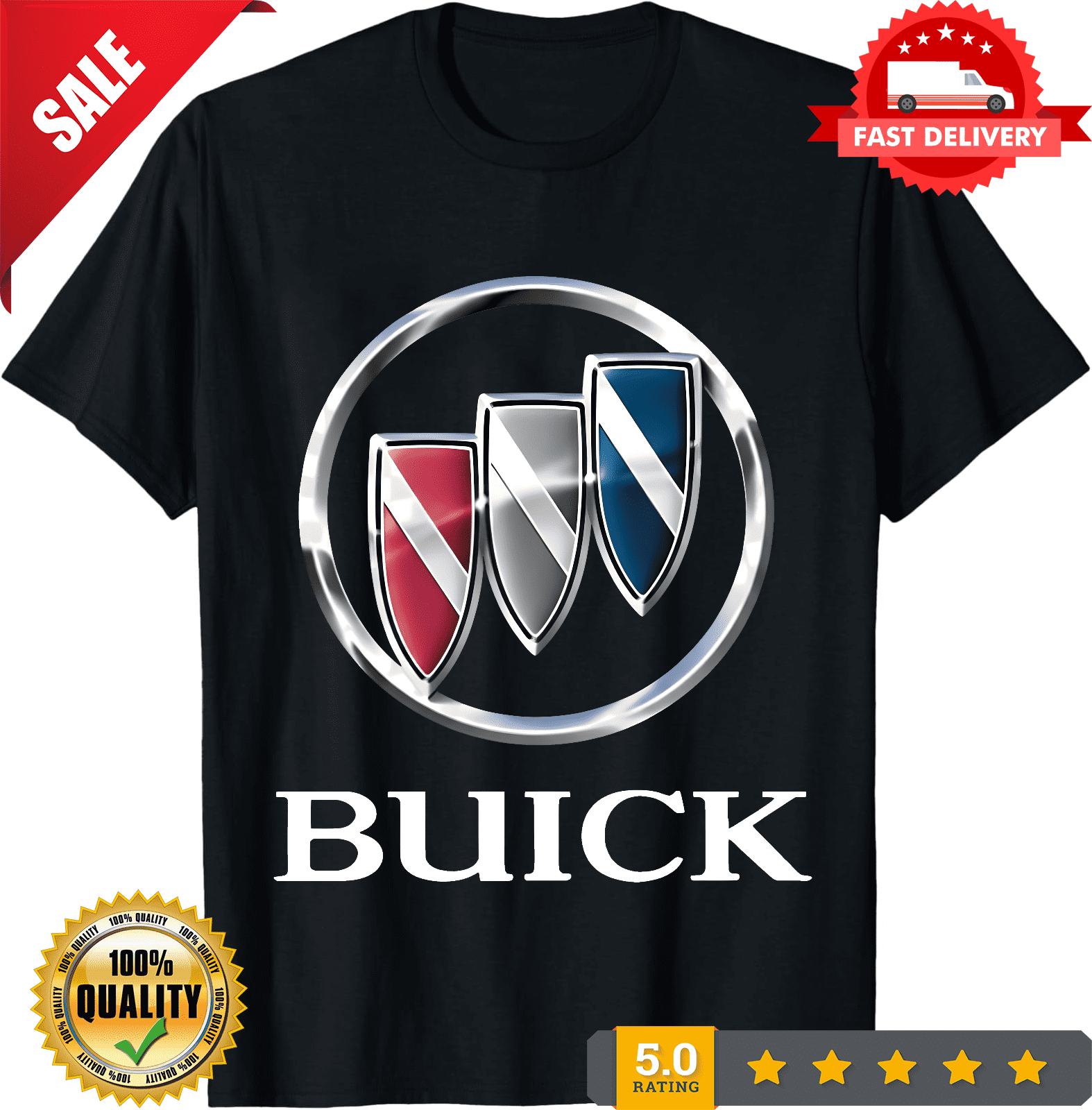 Buick Car Motorcycle Mens Black T shirt Size S to 5XL, CROWD FAVORIT ...
