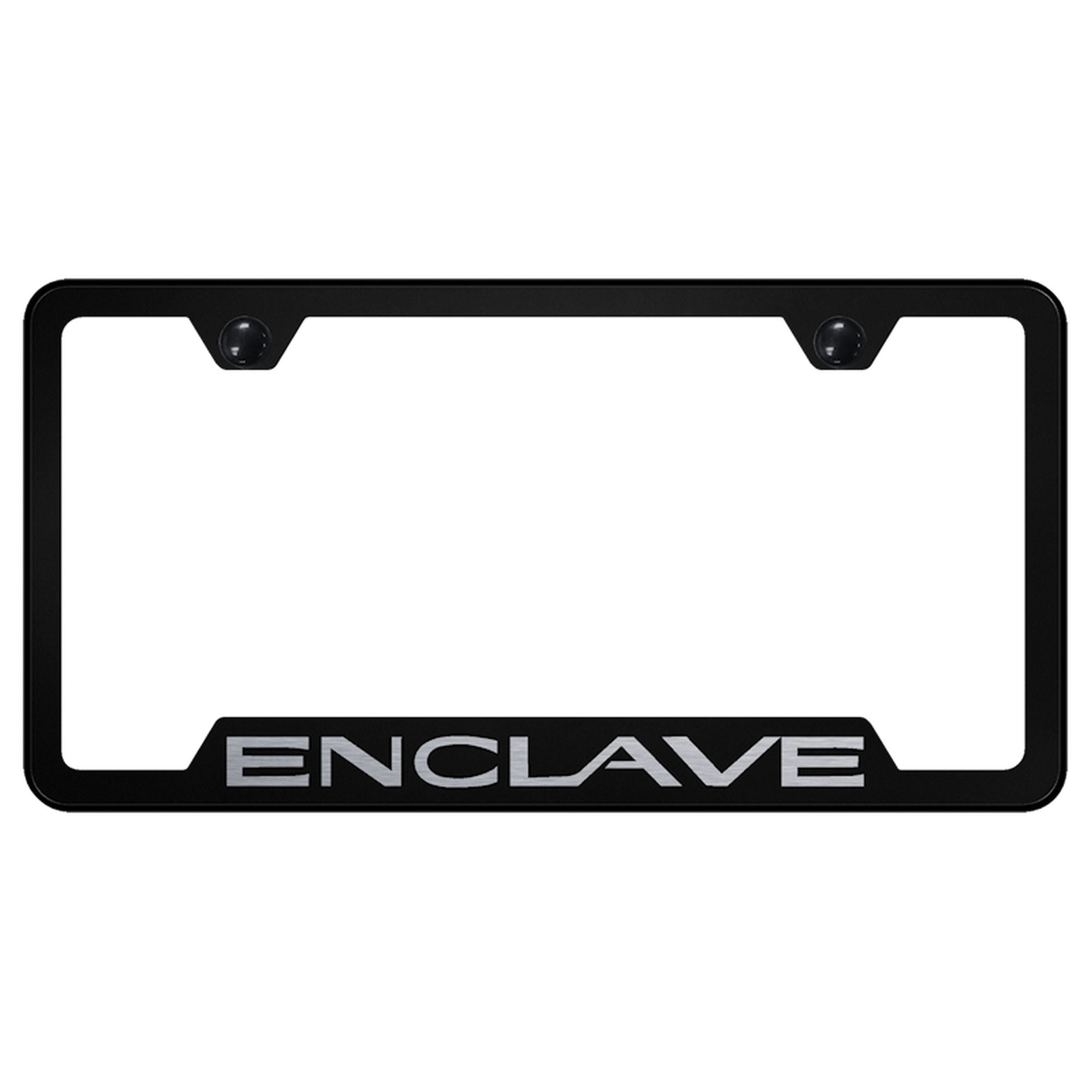 Buick Enclave Laser Etched Logo Cut-Out License Plate Frame (Black ...