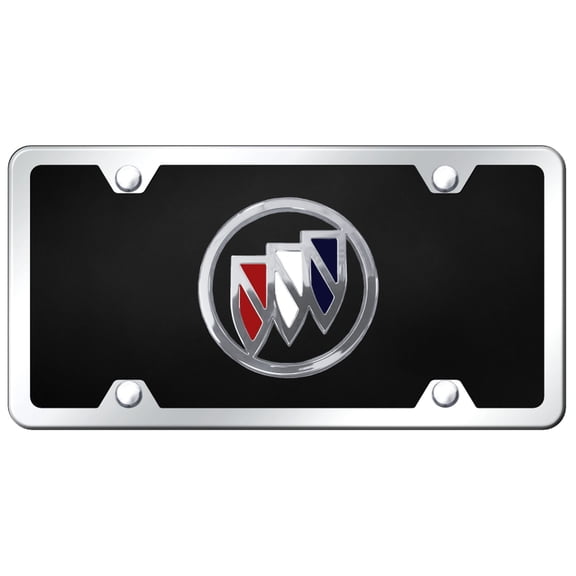 Mercedes-Benz Chrome Star Logo Black Steel License Plate, Genuine ...