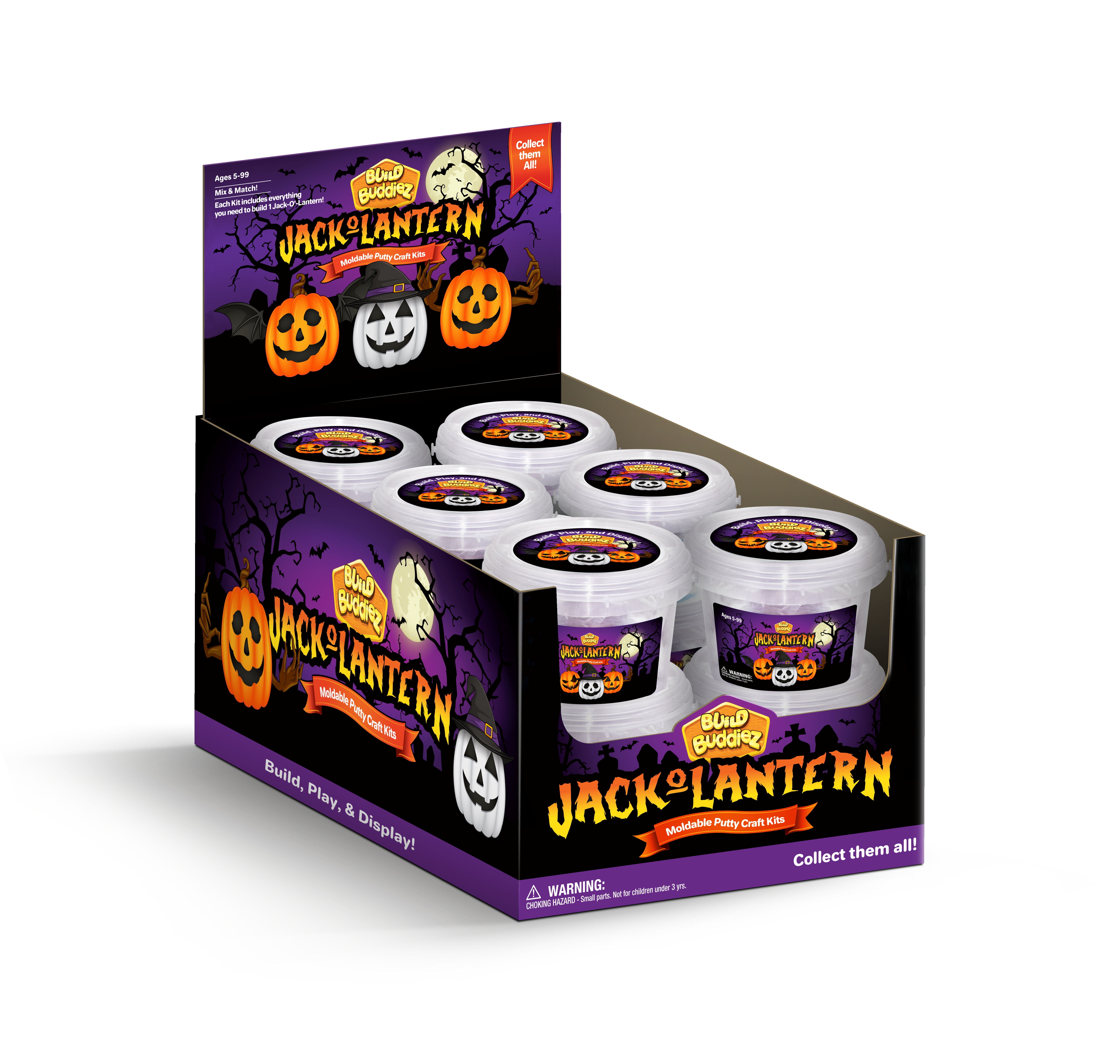 Build Buddiez: Jack-O-Lantern Foam Putty Craft Kit, 12 Pack - Walmart.com