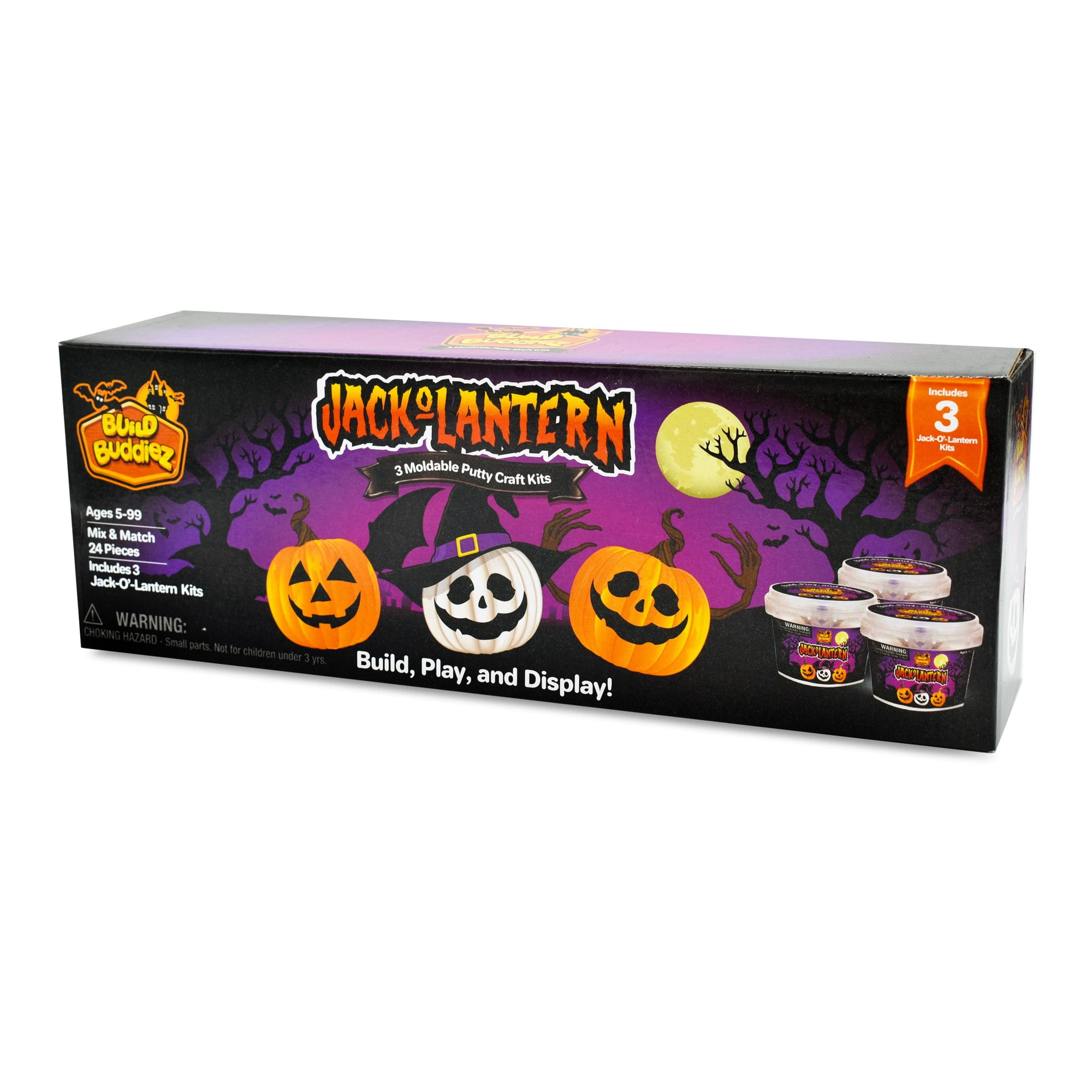 Build Buddiez: Putty Jack-O-Lantern Craft Kit, 3 Pack - Walmart.com