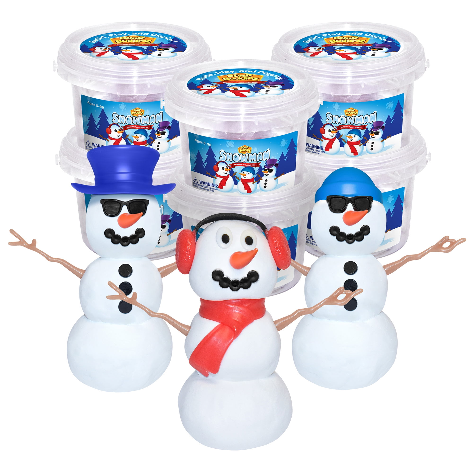 Build Buddiez: Snowman Craft Kit 6 Pack – Build-Play-Display, Customize ...