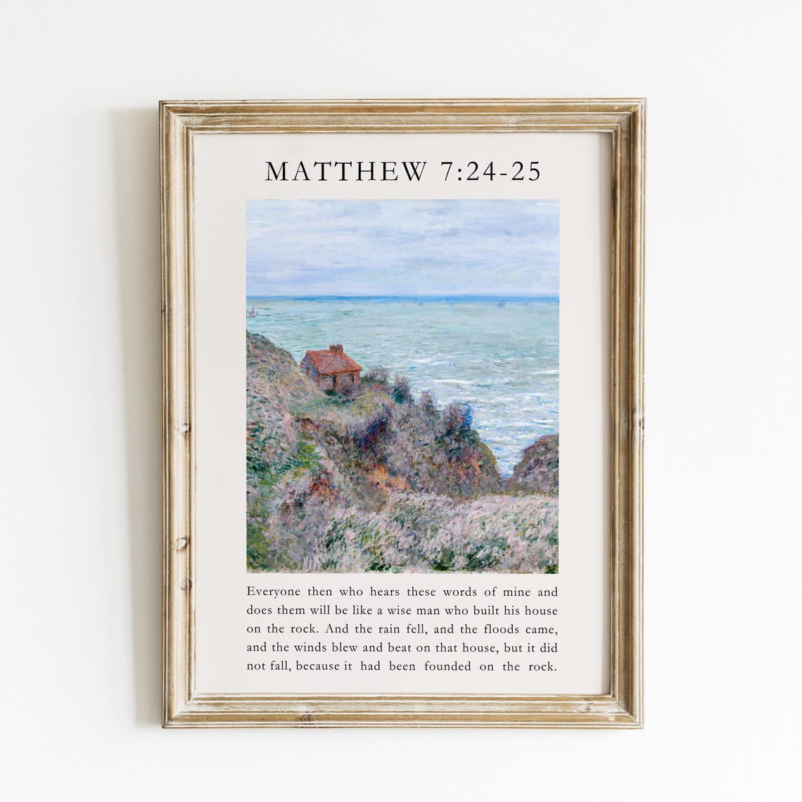 Build Your House On The Rock Bible Verse Wall Art Christian Prints ...
