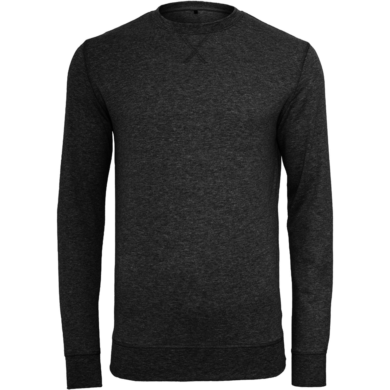 Build Your Brand Mens Plain Light Crewneck Sweater - Walmart.com