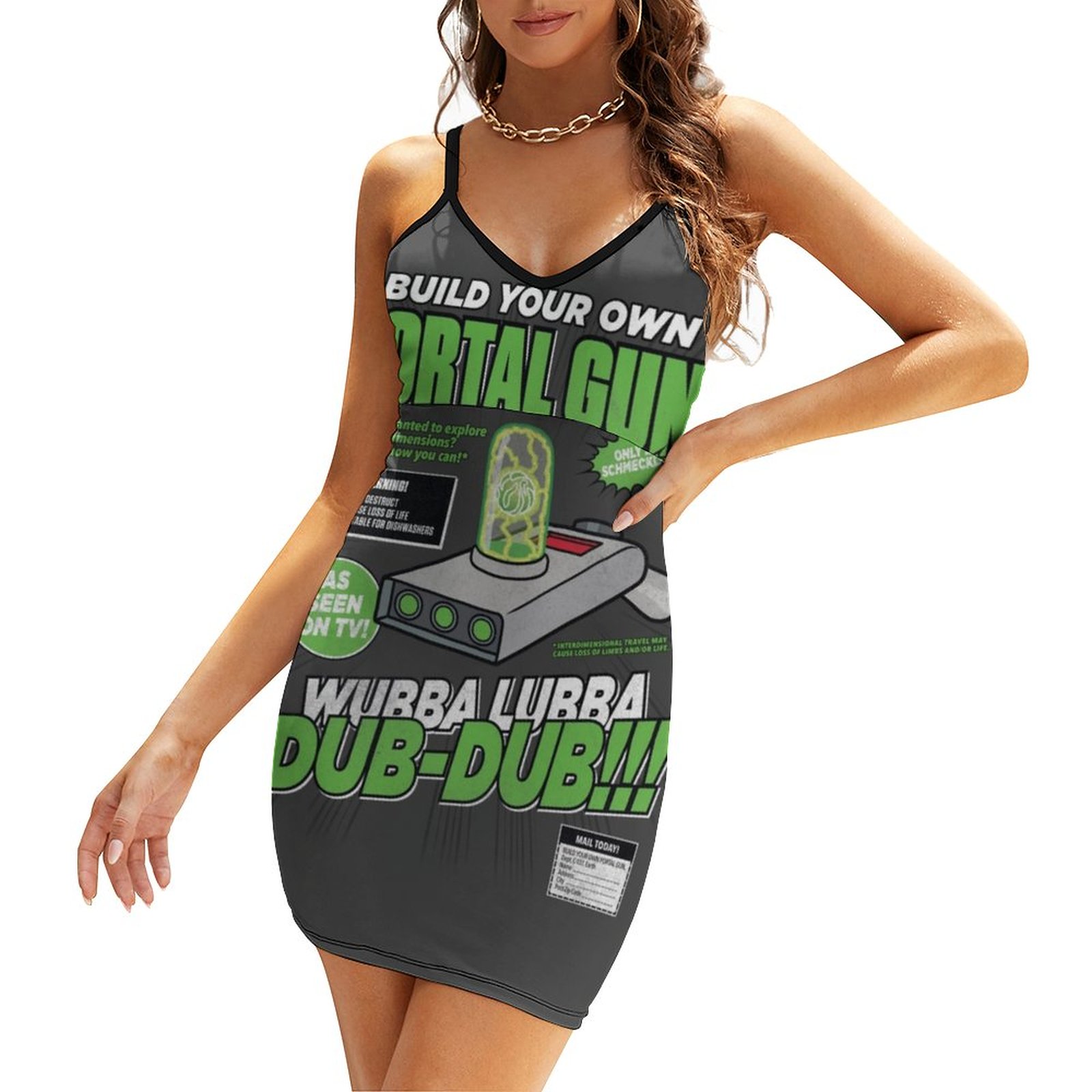 Build Your Own Portal Gun Flare Dress Square Neck Dress Elegant Female ...