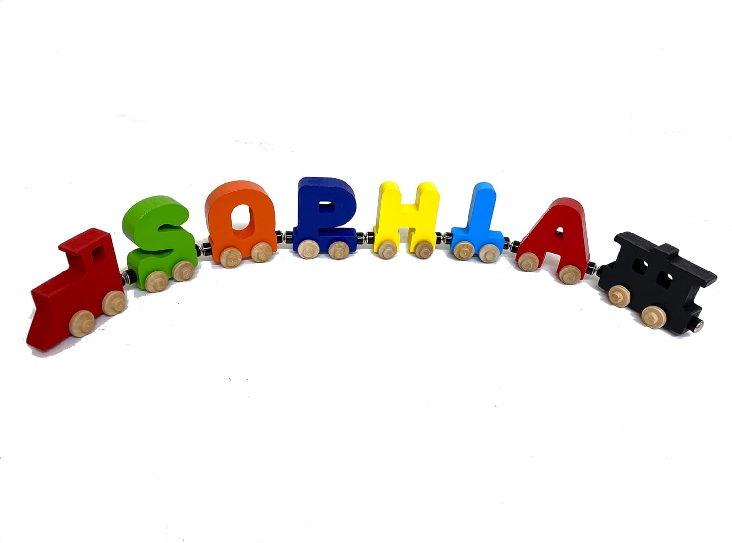 Build Your Own Train with Bright Colorful Letters. Personalized Wooden ...