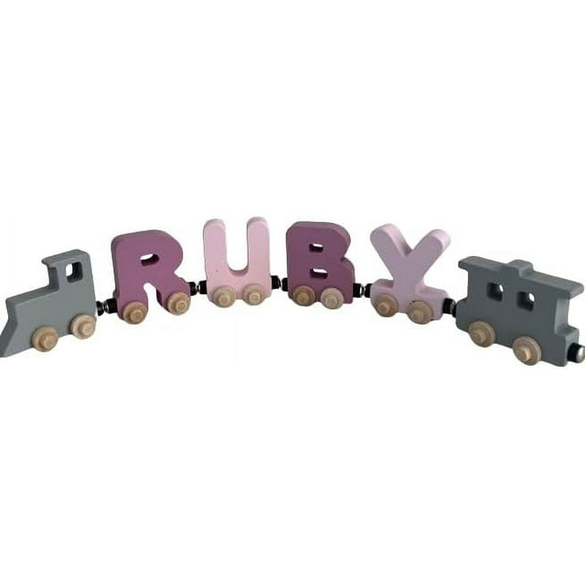 Build Your own Train in Maeve and Pink. Personalized Wooden Magnetic ...