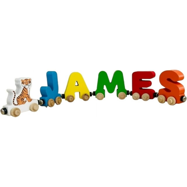 Build Your own Train with Tiger Jungle Animal. Personalized Wooden ...