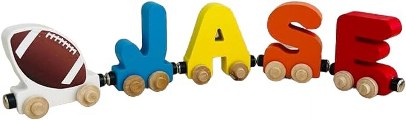 Build Your own Train with a Football Sport Theme. Personalized Wooden ...