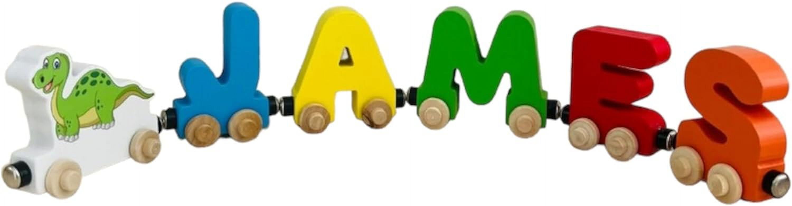 Build Your own Train with a Green Dinosaur. Personalized Wooden ...