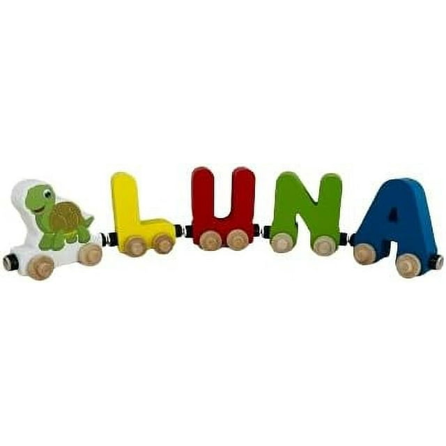 Build Your own Train with a Green Turtle. Personalized Wooden Magnetic ...