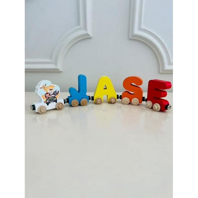 Build Your own Train with a Safari Animals in Jeep. Personalized Wooden ...