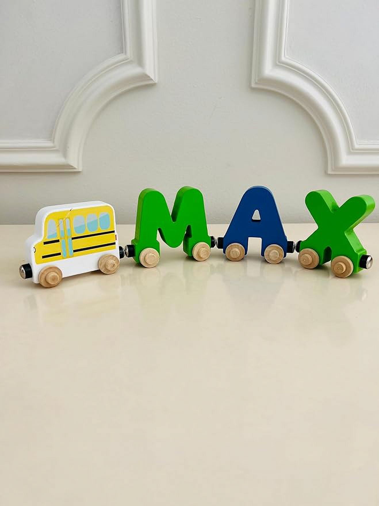 Build Your own Train with a School Bus. Personalized Wooden Magnetic ...