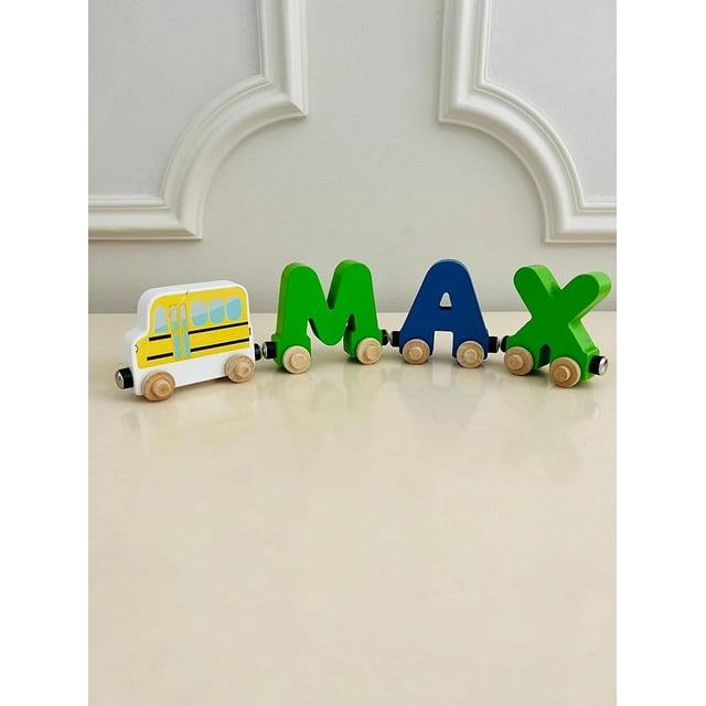 Build Your own Train with a School Bus. Personalized Wooden Magnetic ...
