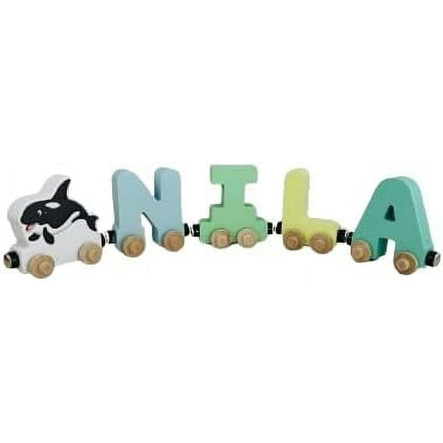 Build Your own Train with a Whale Ocean Theme. Personalized Wooden ...