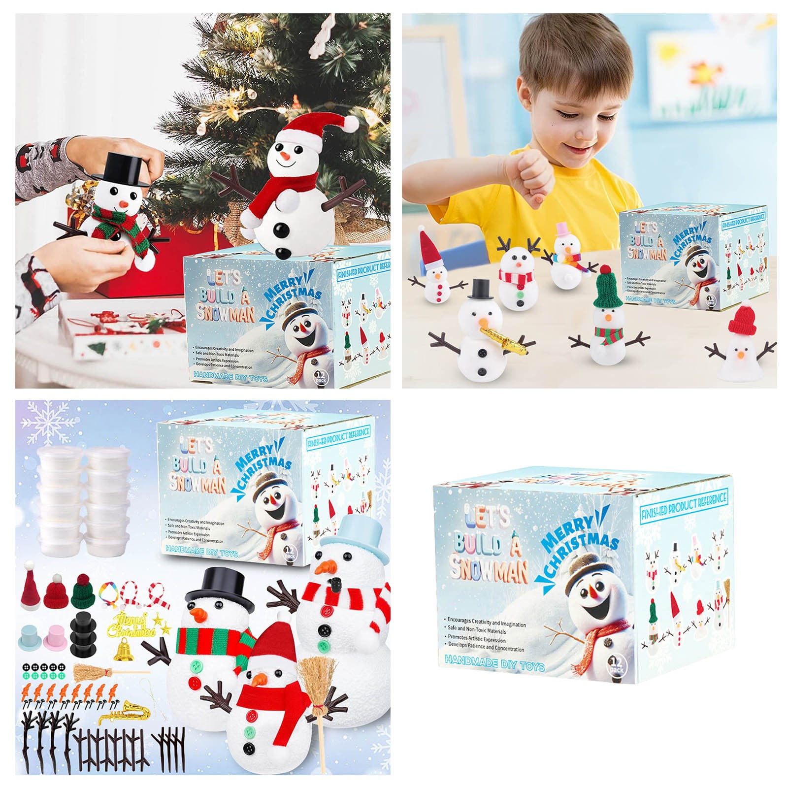 Build a Snowman Kit Snowman Crafts for Kids,Modeling Clay Snowman DIY ...