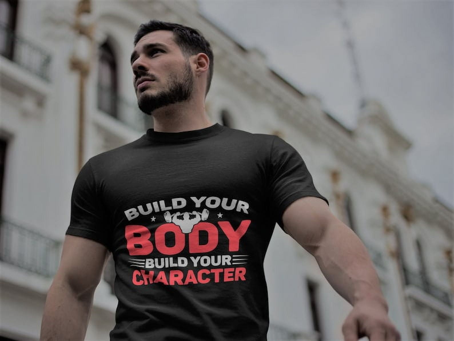 Build your body T-shirt, bodybuilding shirt, gym workout tee ...