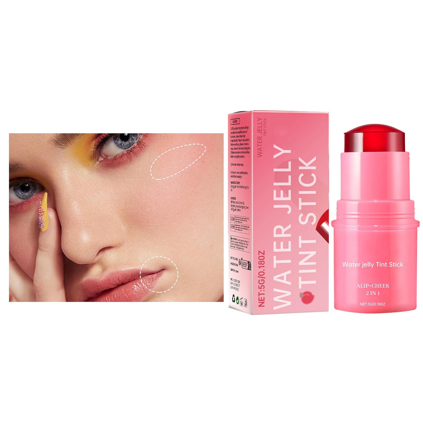 Buildable＆Blendable Lips & Cheeks Eyeshadow Jelly Lip Gloss Stick Color ...