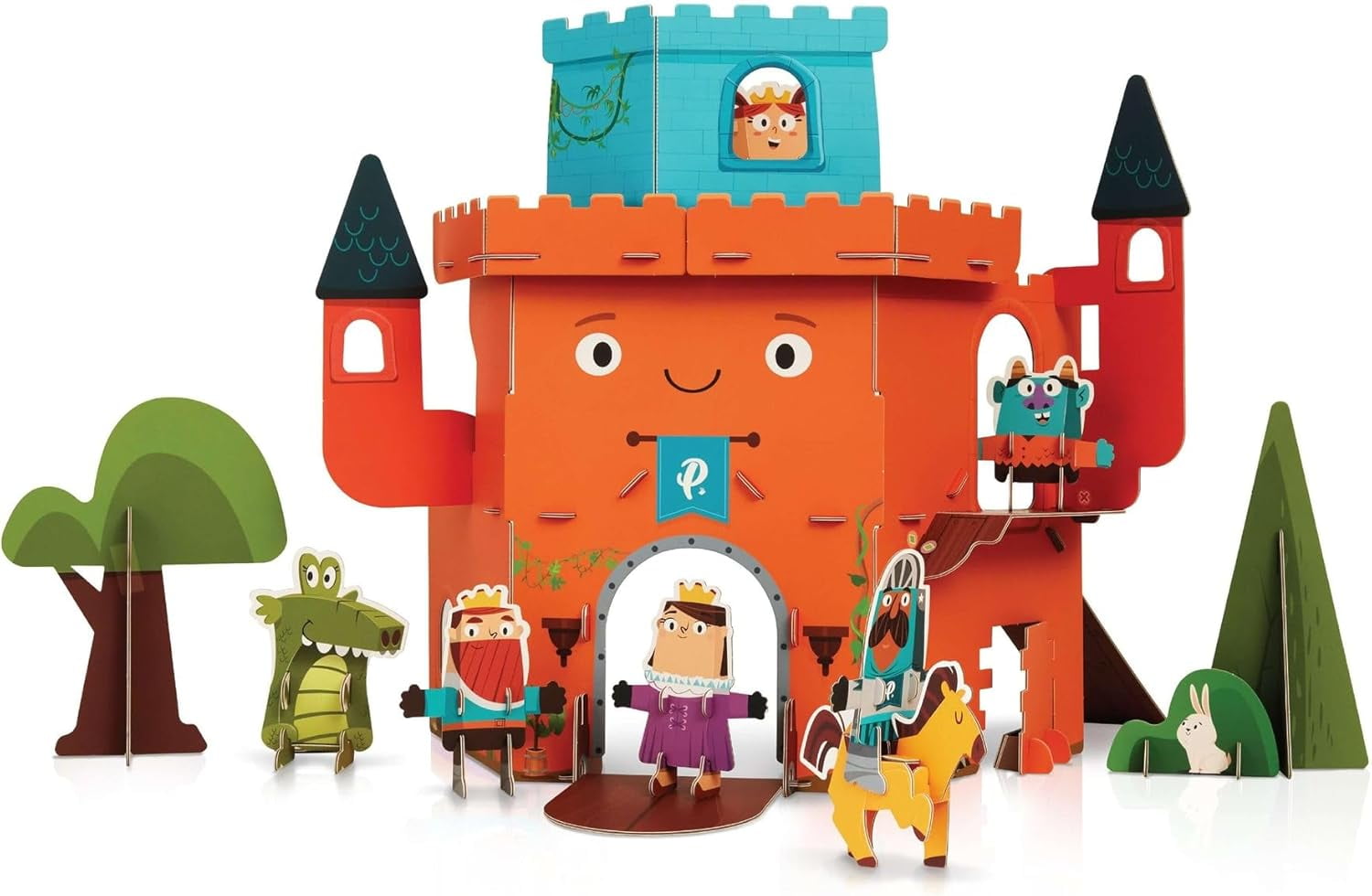 Buildable Castle Playset, 3-in-1 Puzzle + Craft + Playset for Pretend ...