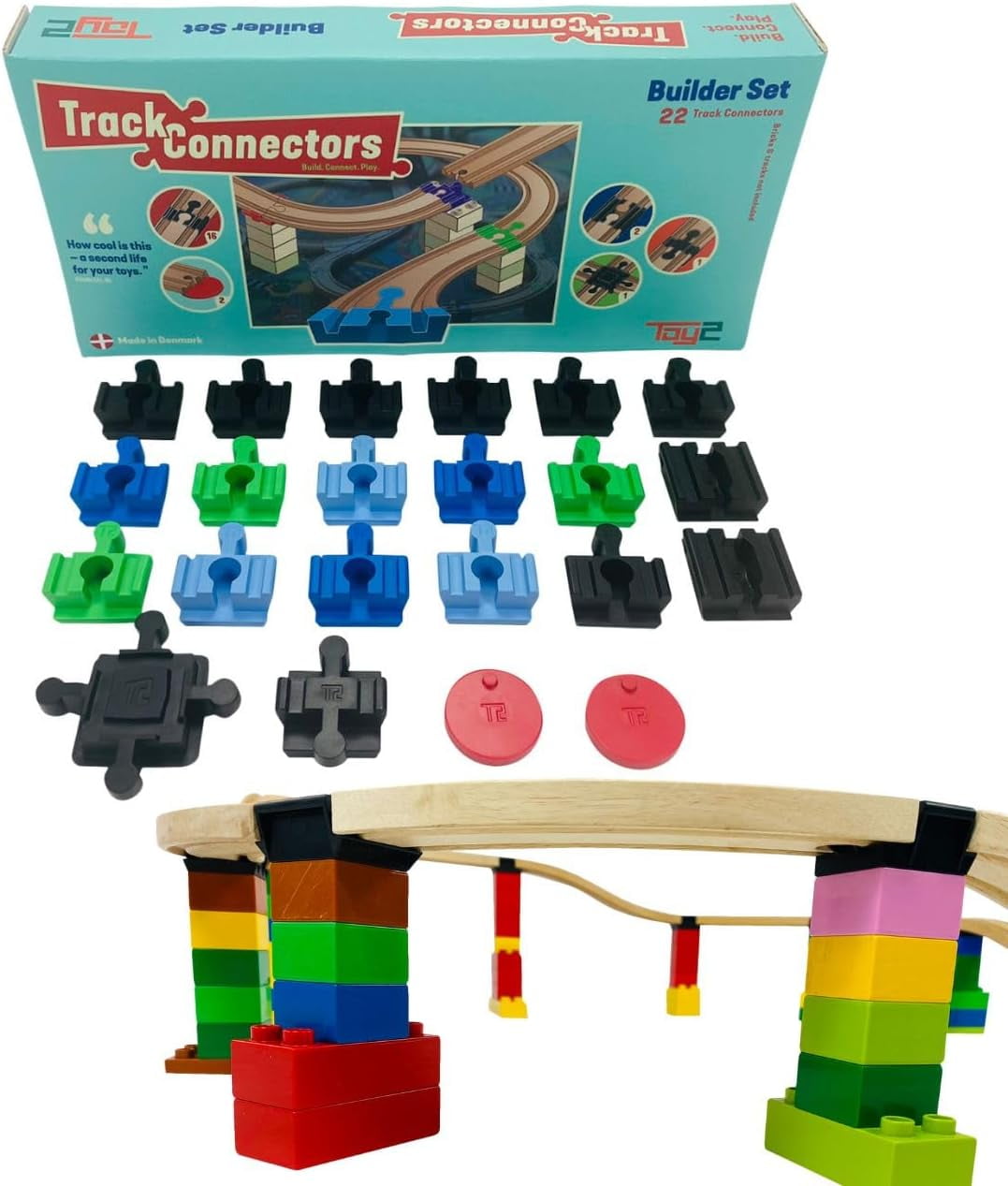 Toy2 Track Connectors Model Train Track Compatible with HAPE Plastic ...
