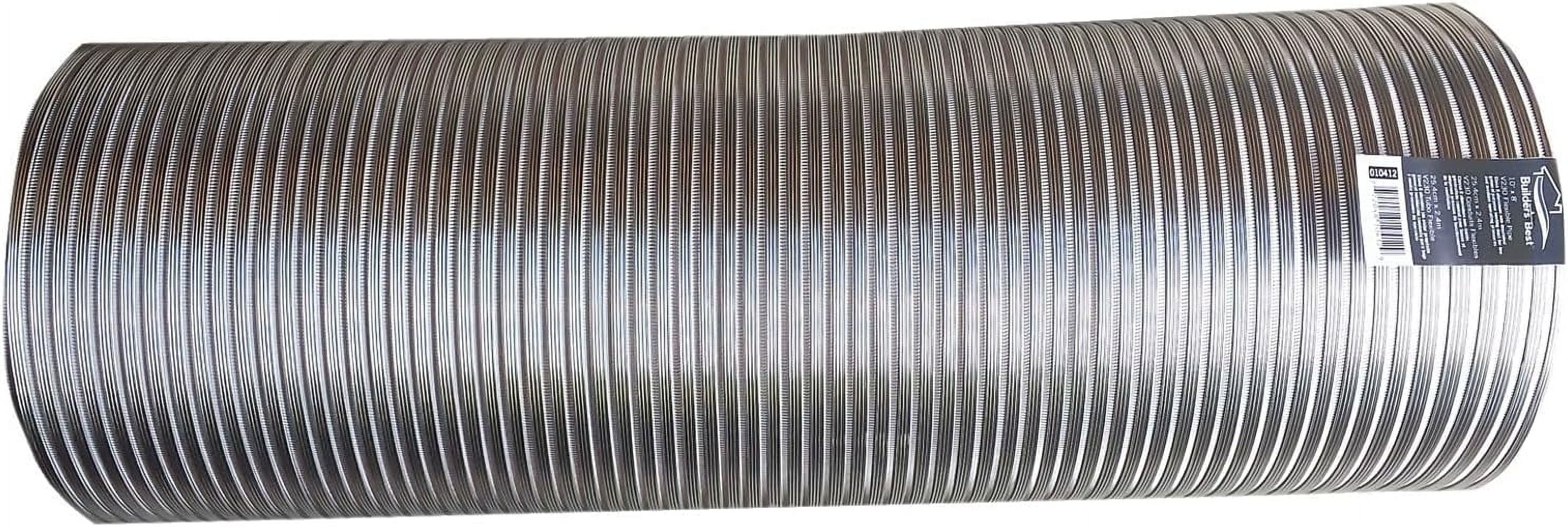 Builder's Best 110412 Semi-Rigid Aluminum Duct with 10" Dia, 8 ...