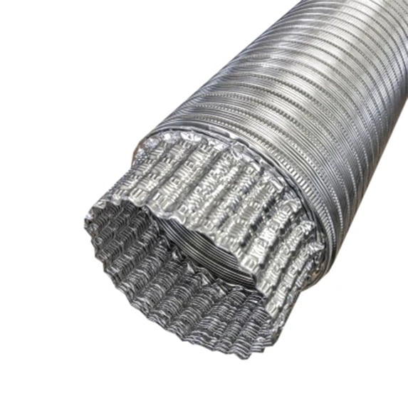 Builder’s Best V320 Semi-Rigid Flexible Aluminum Duct, Crimped/Plain, 4 ...