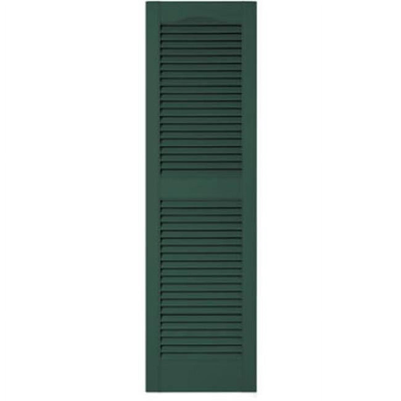 Builders Edge 010140052028 15 x 52 in. Green Vinyl Louvered Shutter ...