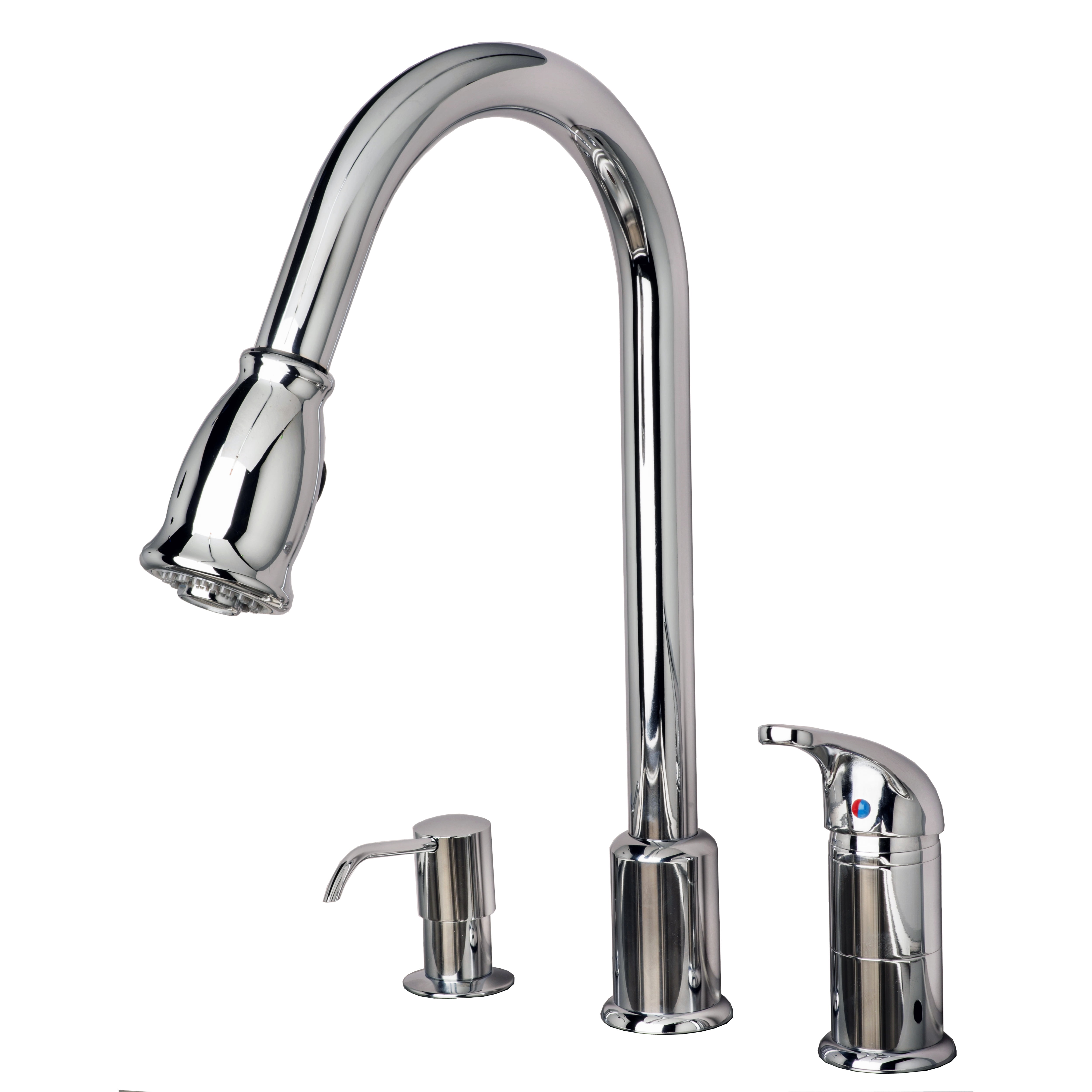 Laguna Brass 1170CP Single Handle Pull-Down Kitchen Faucet with Soap ...