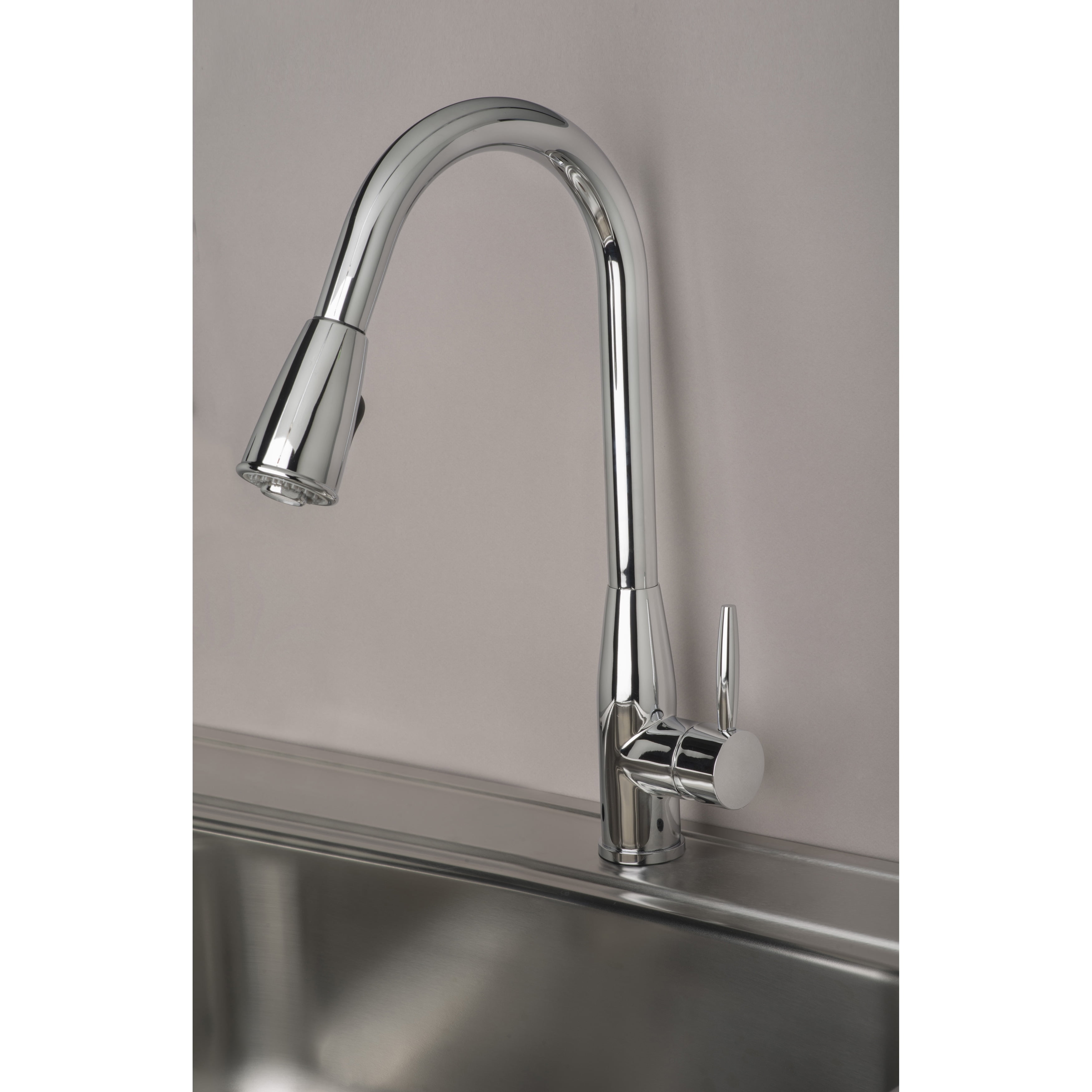 Builders Shoppe Contemporary Single Handle 16" Pull-Down Kitchen Faucet ...
