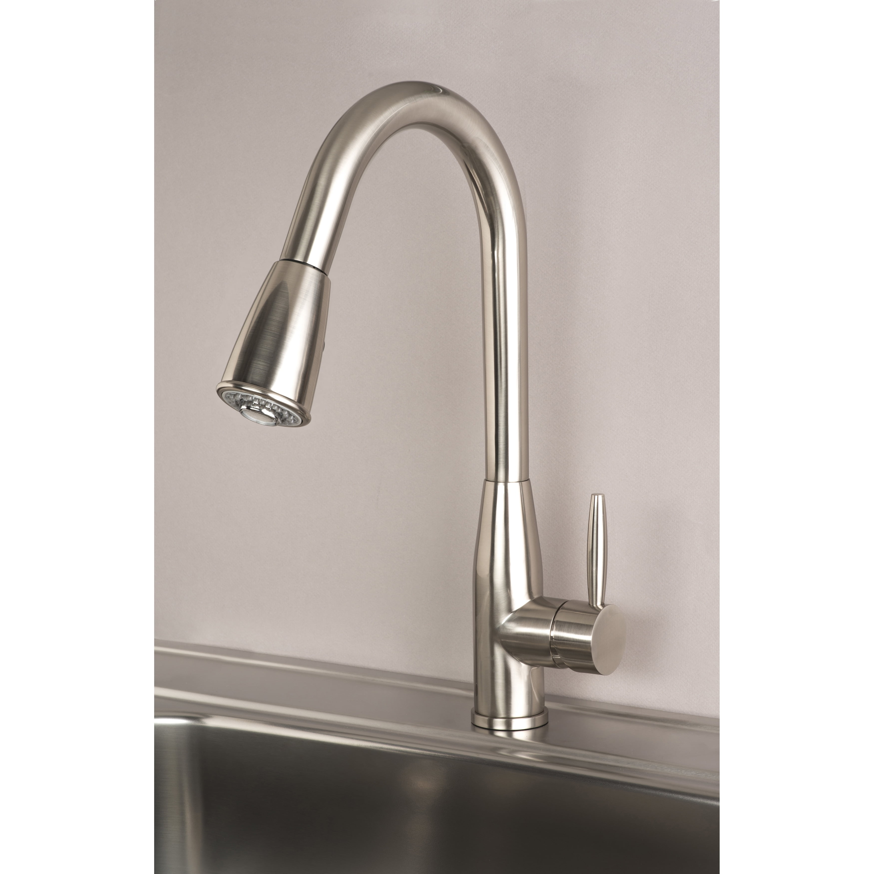 Builders Shoppe Contemporary Single Handle 16" Pull-Down Kitchen Faucet ...